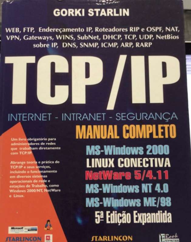 Livro: TCP/IP Manual Completo - Gorki Starlin - Sebo Online Container ... Livro: TCP/IP Manual Completo - Gorki Starlin - Sebo Online Container ...